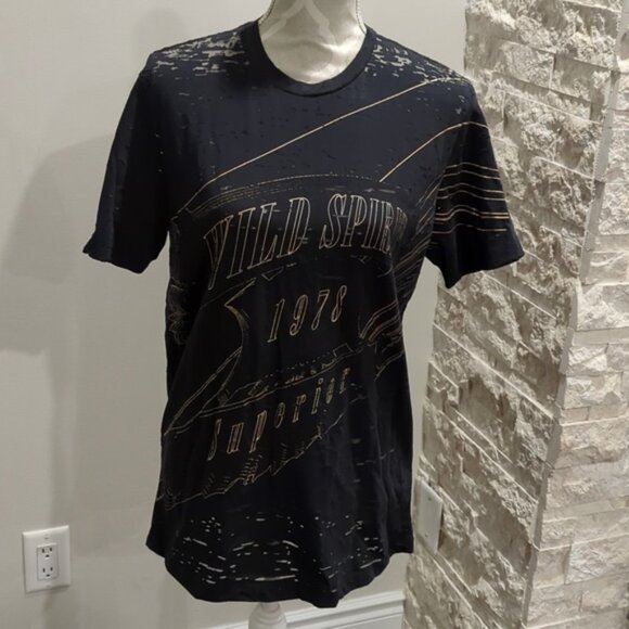 Diesel | Tops | Diesel Black And Gold Wild Spirit Tshirt With Mesh ...